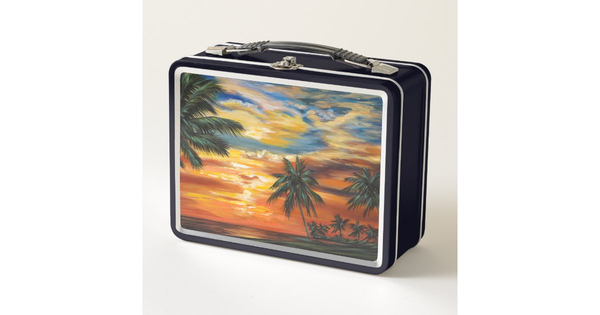 Stunning Tropical Sunset Metal Lunch Box | Zazzle