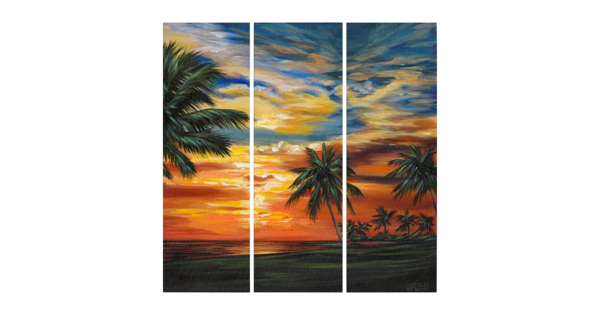 Stunning Tropical Sunset Triptych | Zazzle