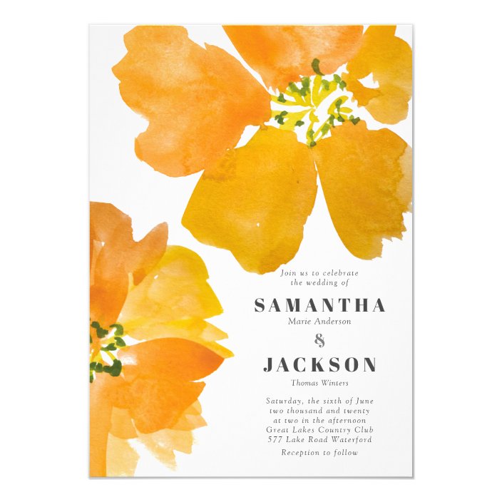 Stunning Watercolor Flower Wedding Invitation | Zazzle.com