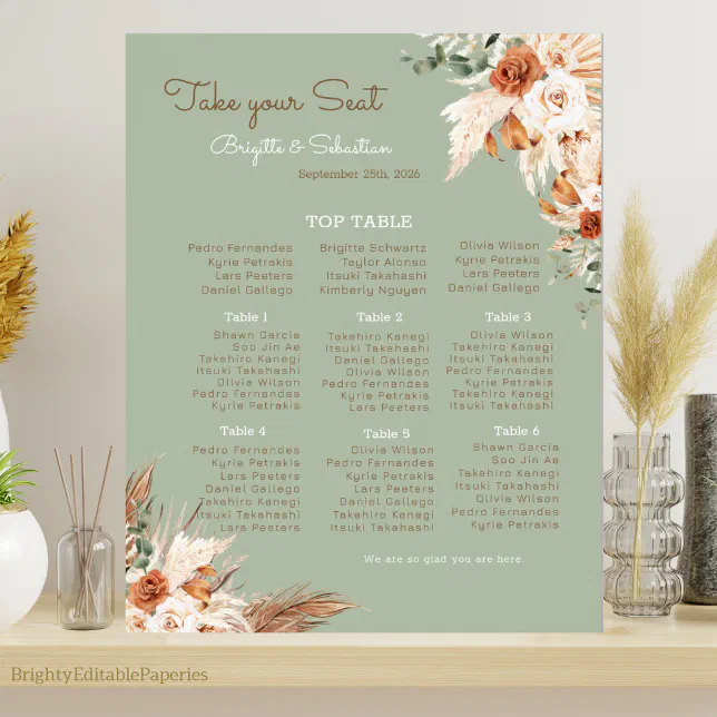 Stunning Wedding Chart Poster | Zazzle