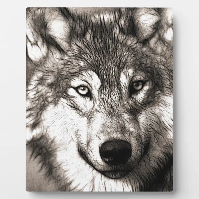 Stunning wolf face photo print accessories therian plaque | Zazzle