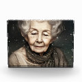 Stunningly Beautiful Old Woman Digital Art Photo Block | Zazzle