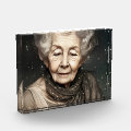 Stunningly Beautiful Old Woman Digital Art Photo Block | Zazzle