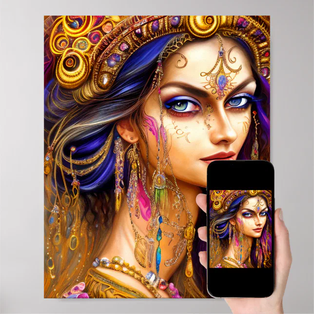 Stunningly Realistic Gypsy Lady Triptych Poster | Zazzle