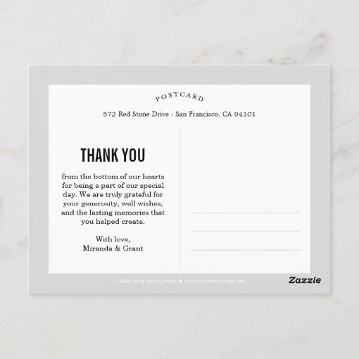 Stunningly Scripted Wedding Photo Thank You Card | Zazzle