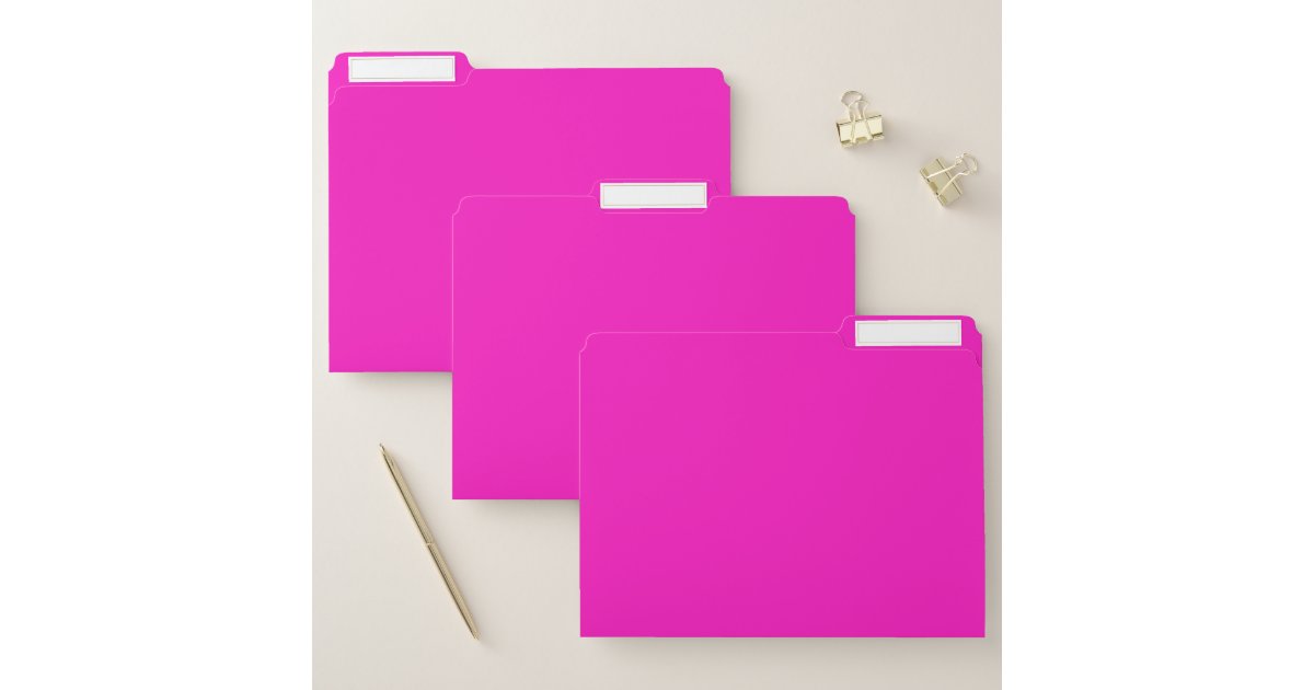 Stunningly Vivacious Pink Color File Folder | Zazzle