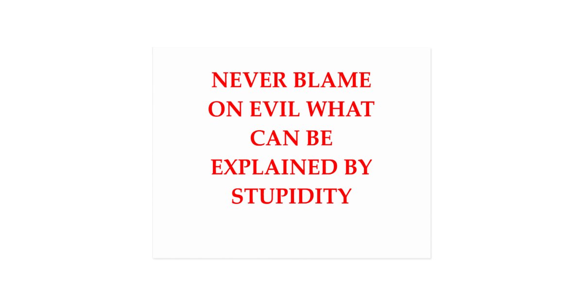 stupid evil postcard | Zazzle.com