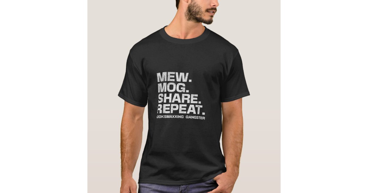 Stupid Funny Saying LooksMaxxing Meme Mew Mog Shar T-Shirt | Zazzle