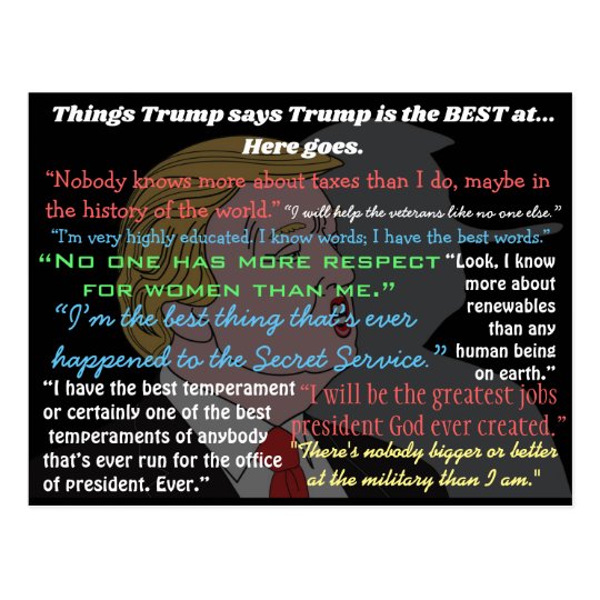 Stupid Things Donald Trump Said Postcards | Zazzle.com