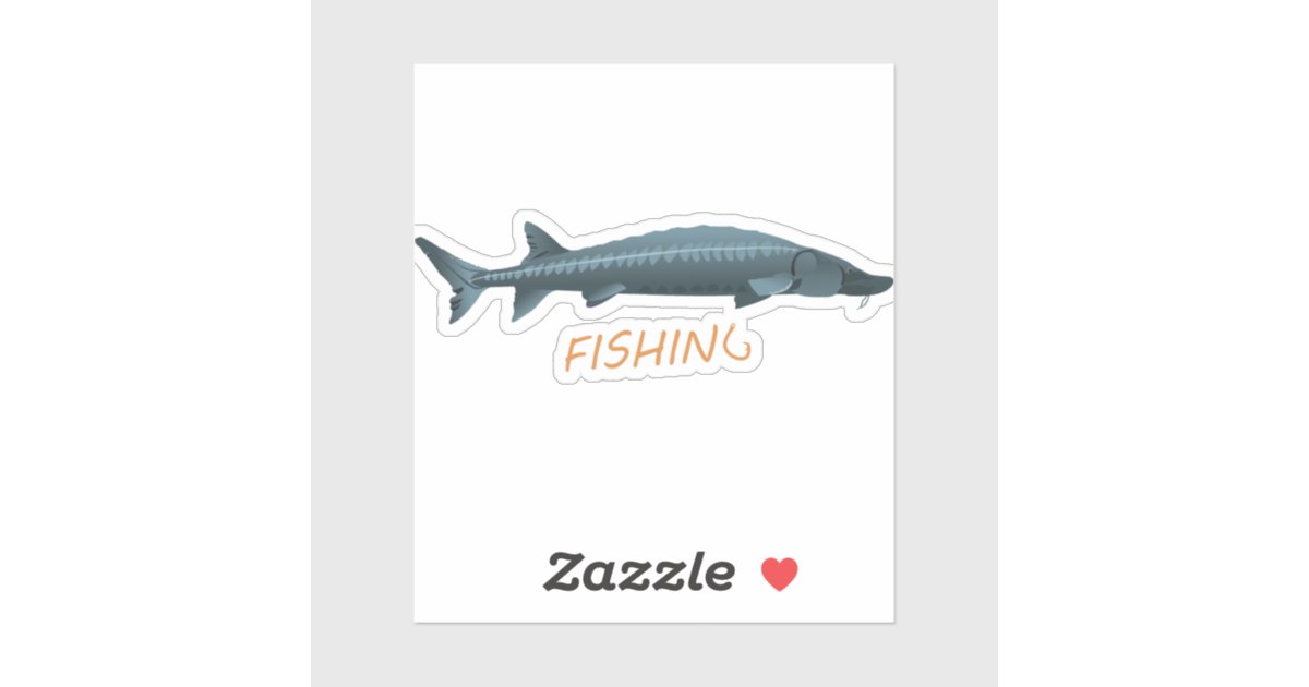 Sturgeon Fishing Sticker | Zazzle