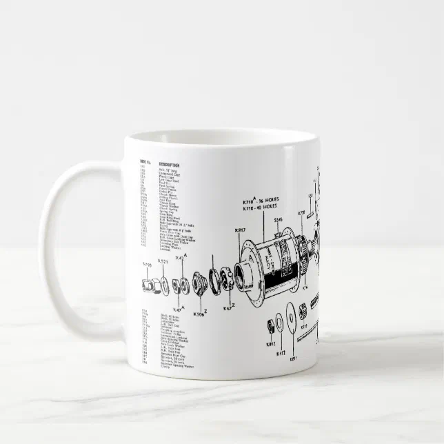 Sturmey-Archer Three-speed Mug (w/ parts list) | Zazzle
