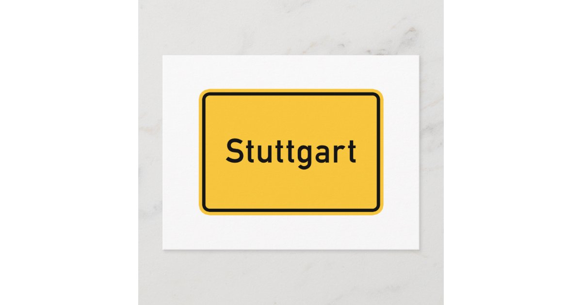 Stuttgart, Germany Road Sign Postcard | Zazzle