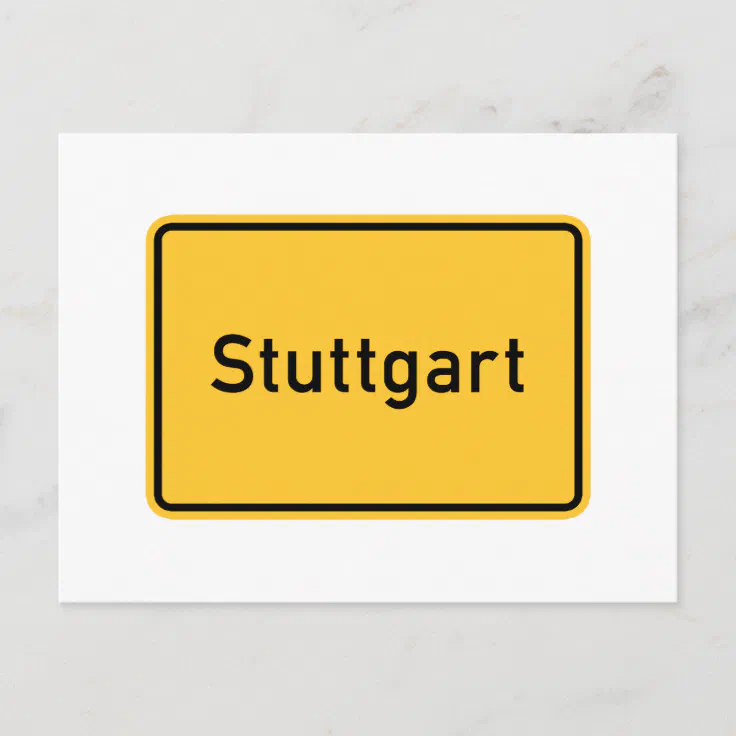 Stuttgart, Germany Road Sign Postcard | Zazzle