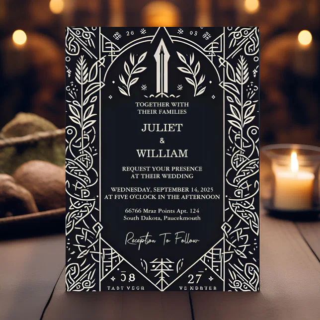 Style Celtic Nordic Medieval Scroll Viking Wedding Invitation | Zazzle
