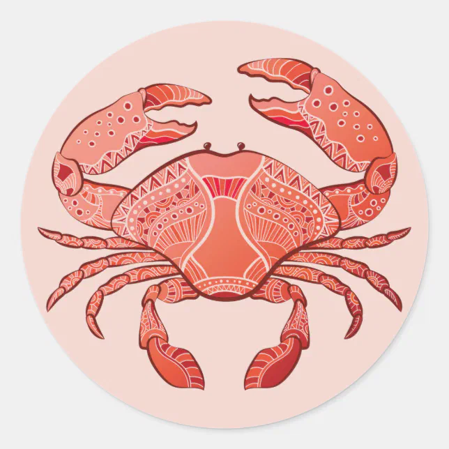 Style Crab Classic Round Sticker | Zazzle