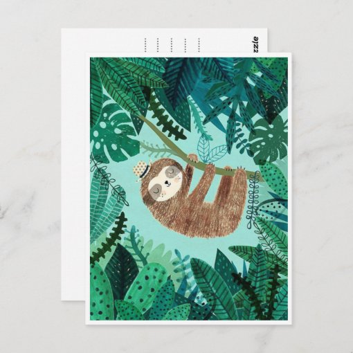Styling Sloth Postcard | Zazzle