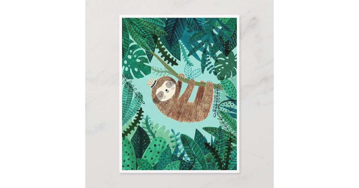 Styling Sloth Postcard | Zazzle