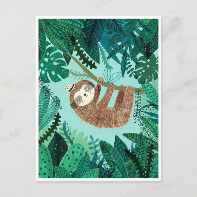 Styling Sloth Postcard | Zazzle