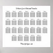 Stylish 26 Table Wedding Seating Chart Poster | Zazzle