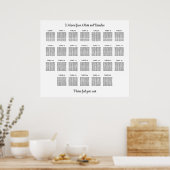 Stylish 26 Table Wedding Seating Chart Poster | Zazzle
