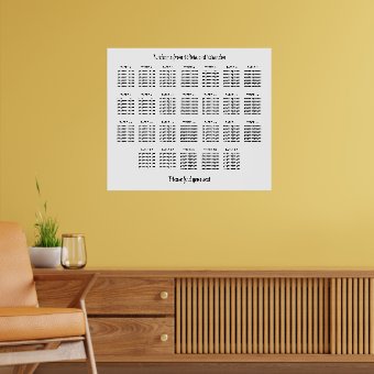 Stylish 26 Table Wedding Seating Chart Poster | Zazzle