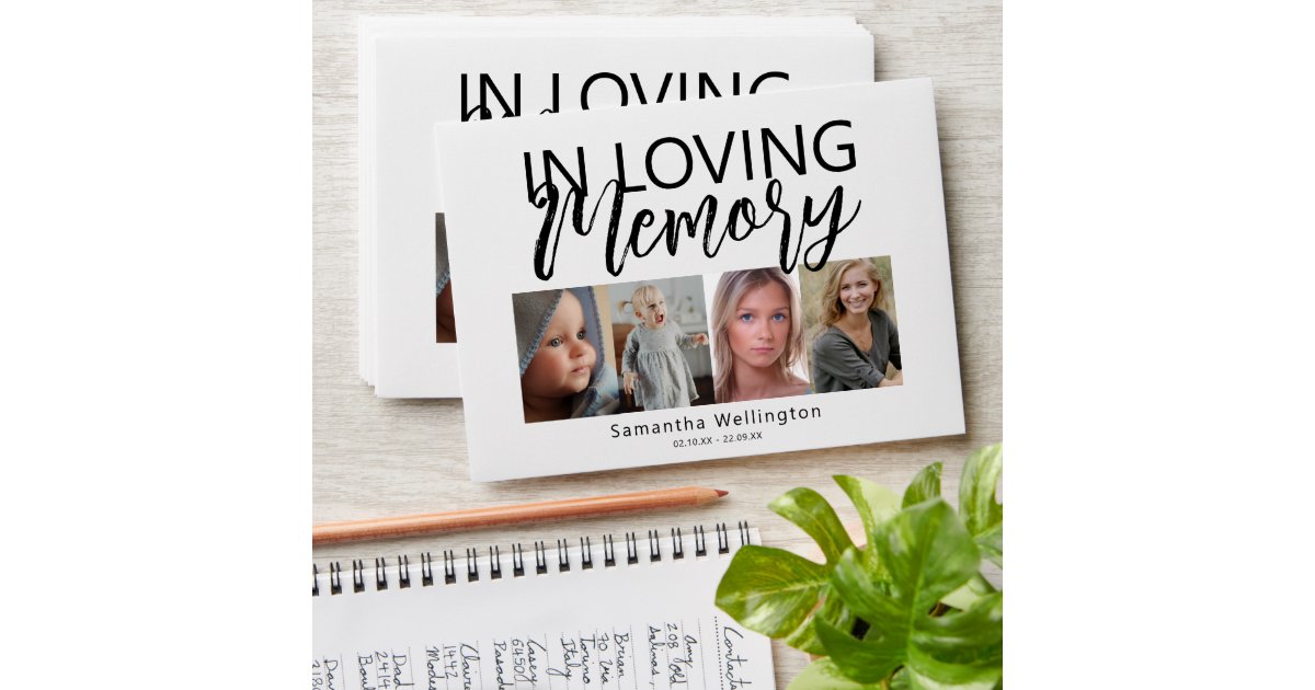 Stylish 4 Photo Memorial Seed Packet Envelope | Zazzle