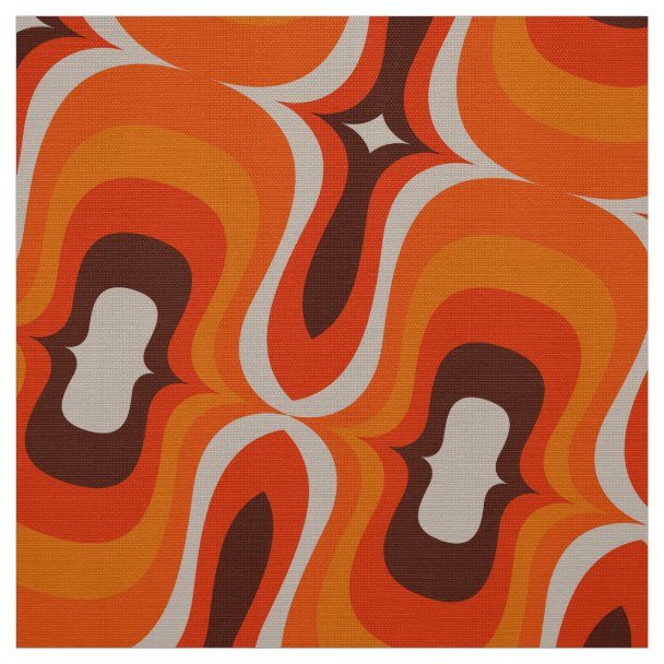 Stylish 50s 60s 70s retro mod pattern fabric | Zazzle