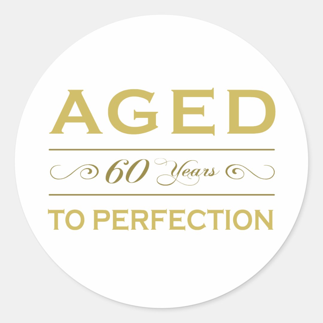 Stylish 60th Birthday Gifts Classic Round Sticker | Zazzle