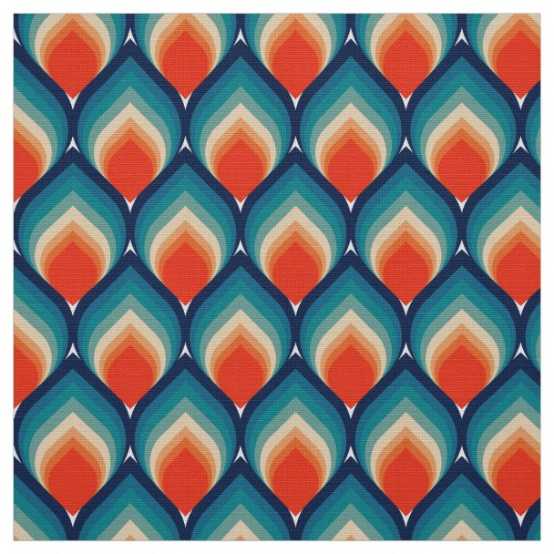 stylish 70s retro mod fabric | Zazzle