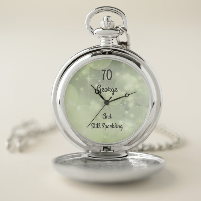 Stylish 70th Birthday Personalised design Pocket Watch | Zazzle.com