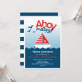 Stylish Ahoy Matey Nautical Boy Birthday Party Invitation | Zazzle