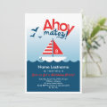 Stylish Ahoy Matey Nautical Boy Birthday Party Invitation | Zazzle
