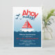 Stylish Ahoy Matey Nautical Boy Birthday Party Invitation | Zazzle