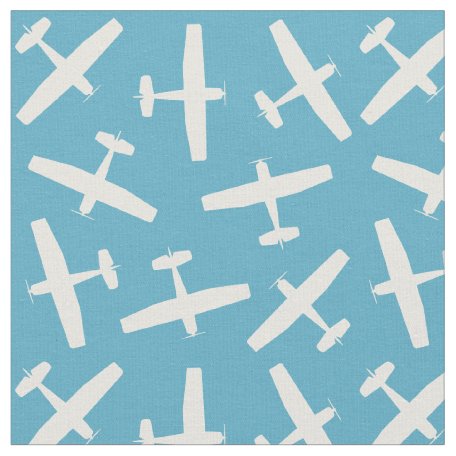 Retro Airplane Pattern Fabric | Zazzle