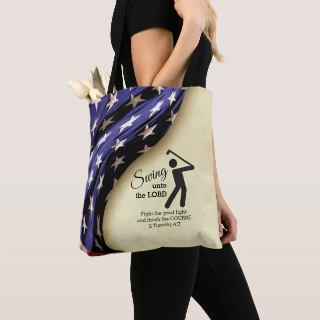 Stylish American Flag Golf Tote Bag | Zazzle