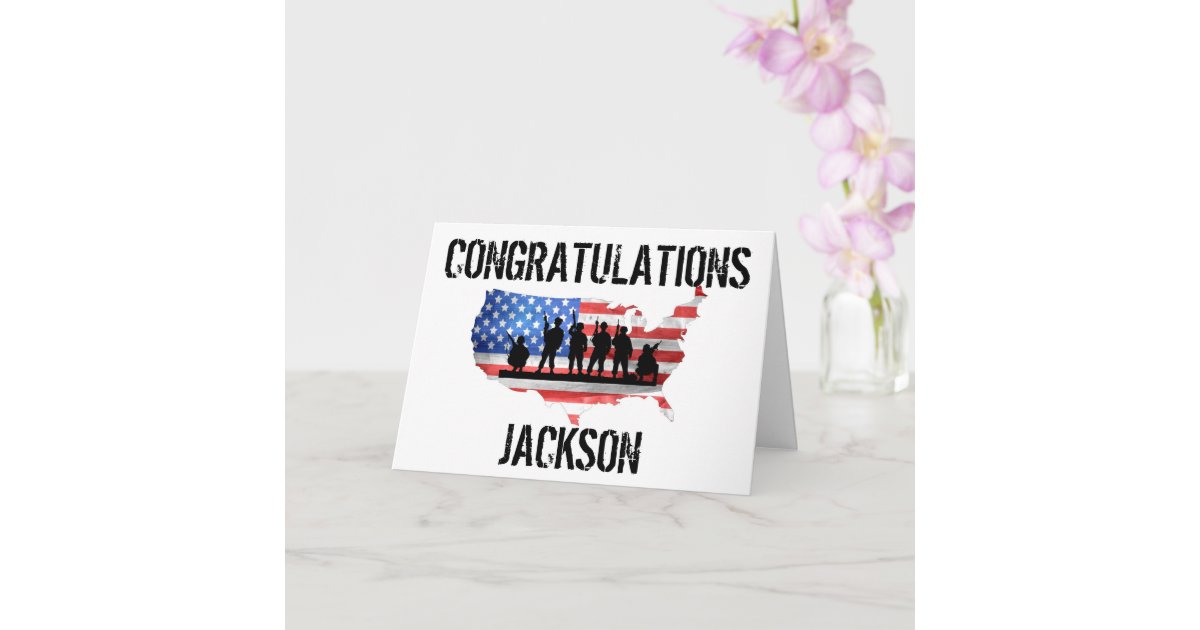 Stylish American Personalized Army Graduation Card | Zazzle