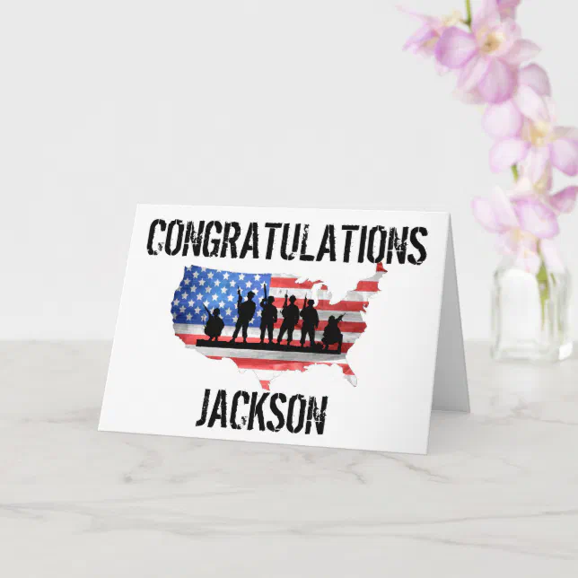 Stylish American Personalized Army Graduation Card | Zazzle
