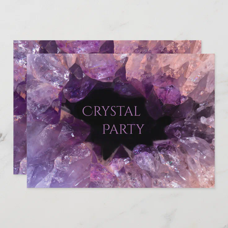 Stylish Amethyst Crystal Party Invitation | Zazzle