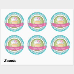 Stylish and Elegant Cupcake Box Stickers | Zazzle