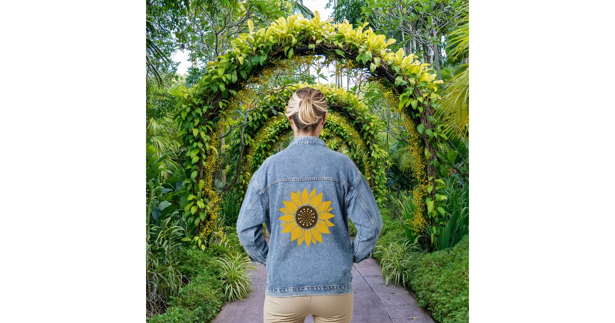Stylish and Vibrant Sunflower Denim Jacket | Zazzle