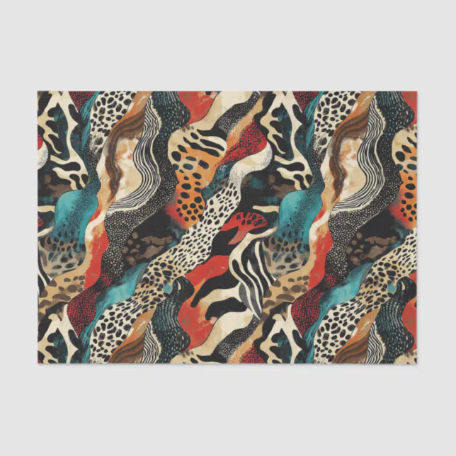 Stylish Animal Print Fusion Design Tissue Paper | Zazzle