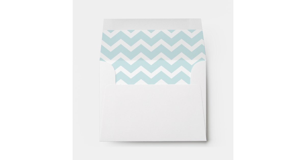 Stylish Aqua Zig Zag Chevron Pattern Envelope | Zazzle