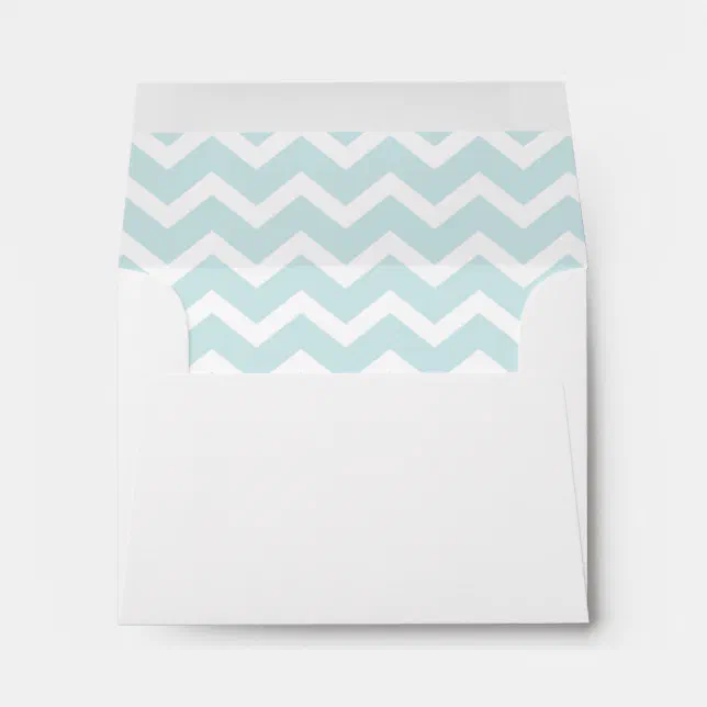 Stylish Aqua Zig Zag Chevron Pattern Envelope | Zazzle