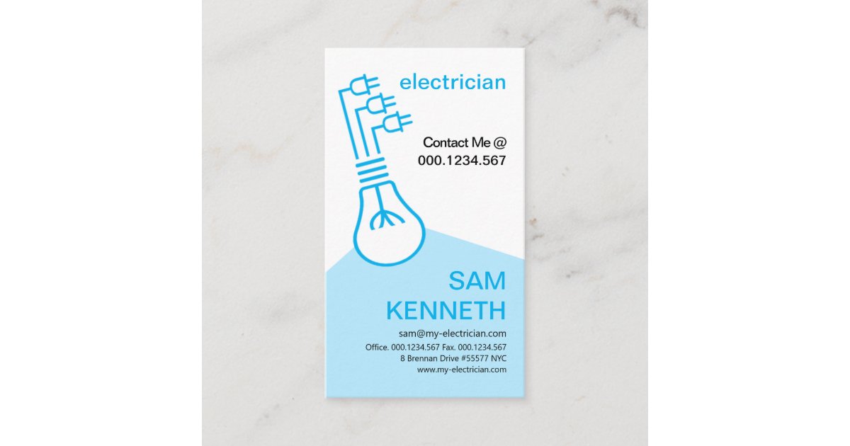 Stylish Artistic Light Bulb Extension Electrician Business Card | Zazzle