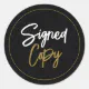 Stylish Author's "Signed Copy" Book Signing Classic Round Sticker | Zazzle