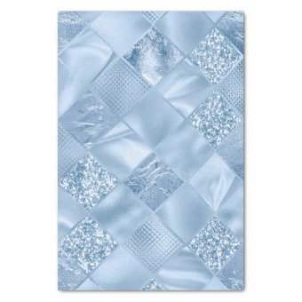 Stylish Baby Blue Glitter and Foil Diamond Tiles Tissue Paper | Zazzle