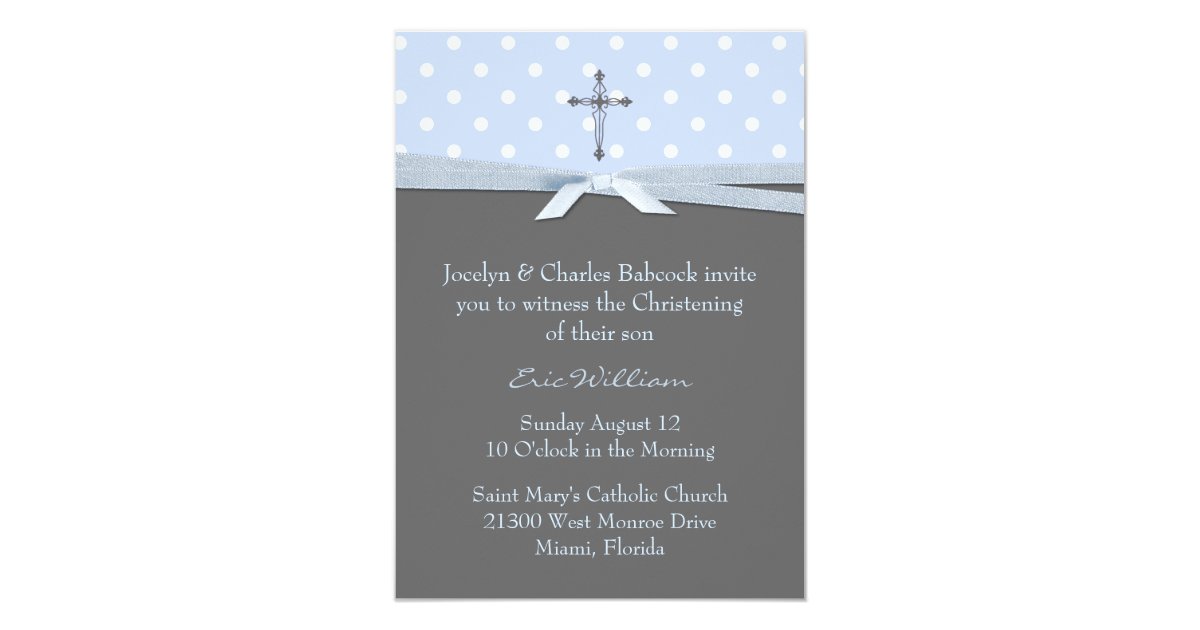 Stylish Baby Boy Christening Invitation | Zazzle.com