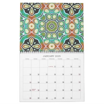 Stylish Bali Batik Pattern Fantasy Art Designs Calendar | Zazzle