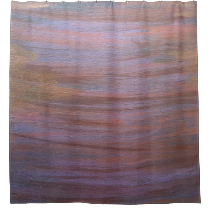 Stylish Bath | Purple Brown Copper Brushstroke Shower Curtain | Zazzle