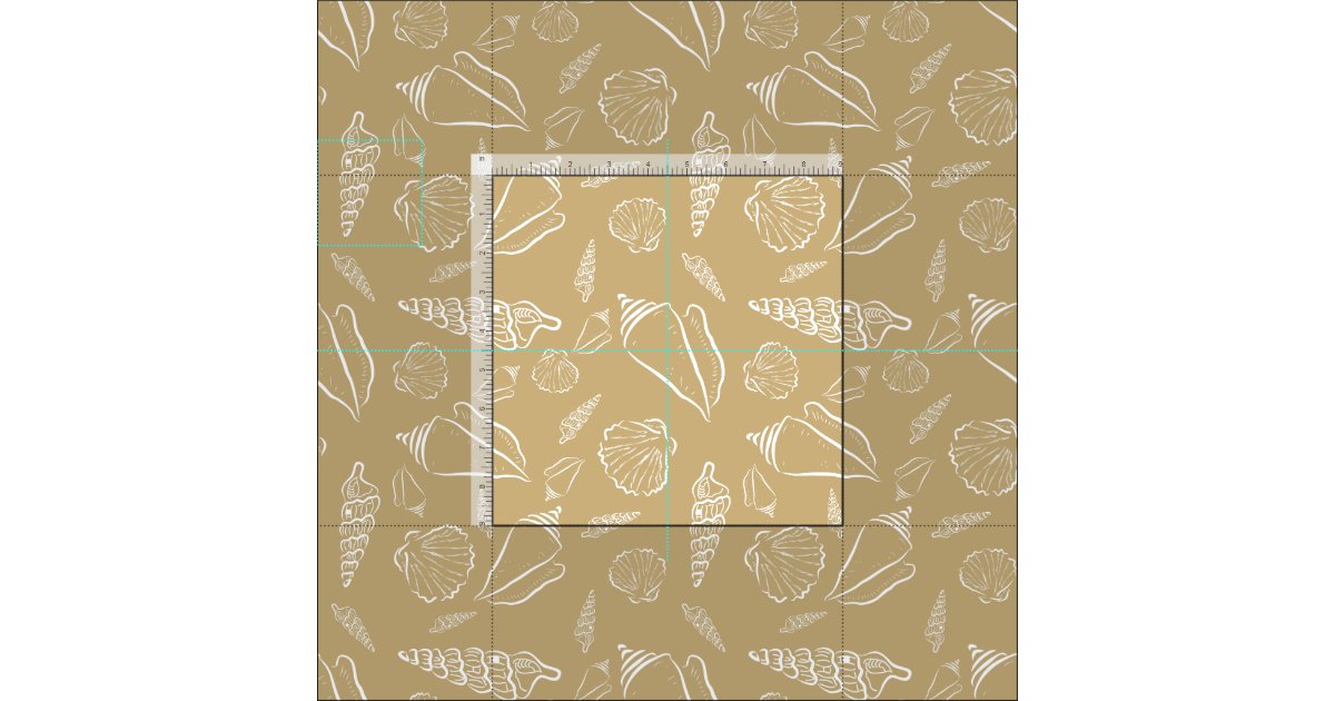 Stylish Beach Sand Sea Shells Pattern Fabric | Zazzle